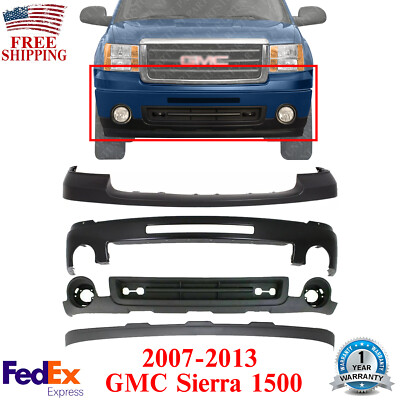 Front Bumper Primed Steel + Upper & Lower covers For 2007-2013 GMC ...