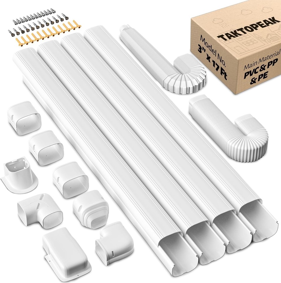 Comprehensive PVC Line Cover Kit, 3'' x 17 Ft for Air Conditioners ...