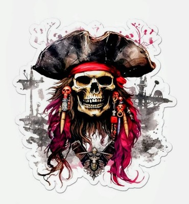 PIRATE SKULL BIKER HOT ROD RAT FINK MOTORCYCLES TOOLS GUNS STICKER | eBay
