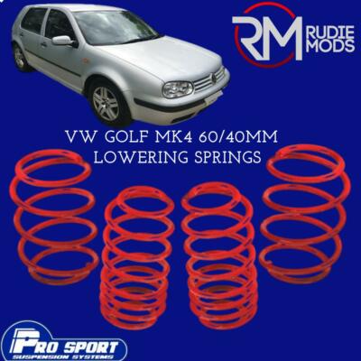 ProSport 60/40mm Lowering Springs for VW Golf Mk4 Authorised Dealer ...