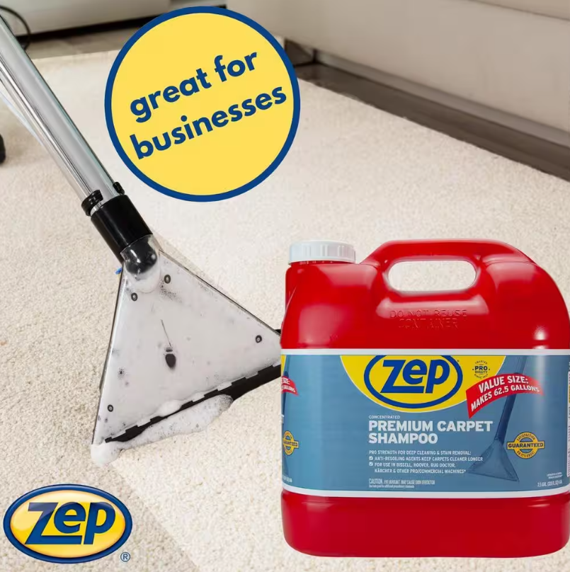 ZEP Premium Carpet Shampoo, Concentrate, Pro Strength For Deep Cleaning ...