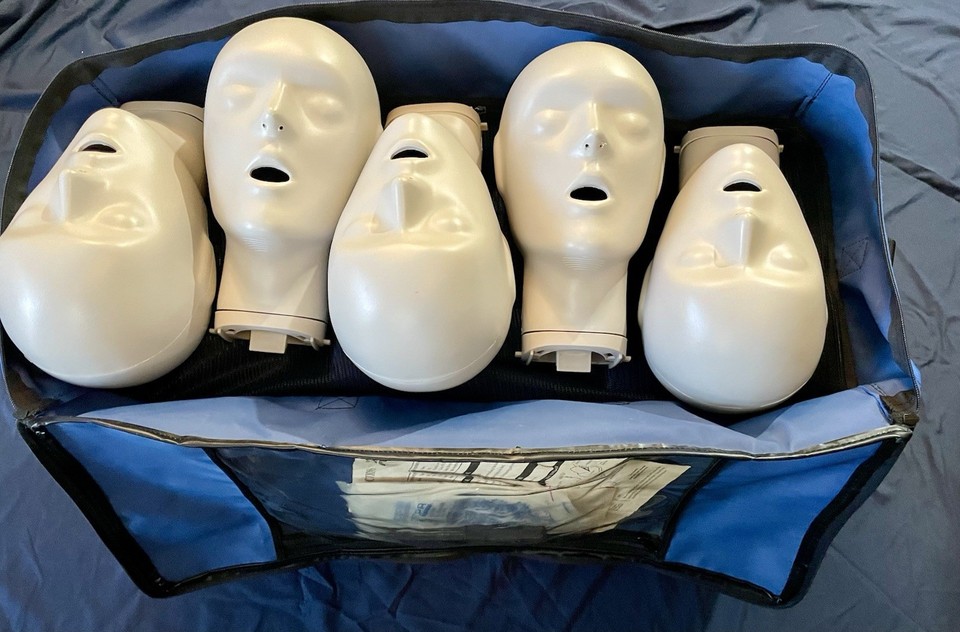 PROMPT CPR Training Manikins Lot Of 5 Blue Practice Dummy With Carry ...