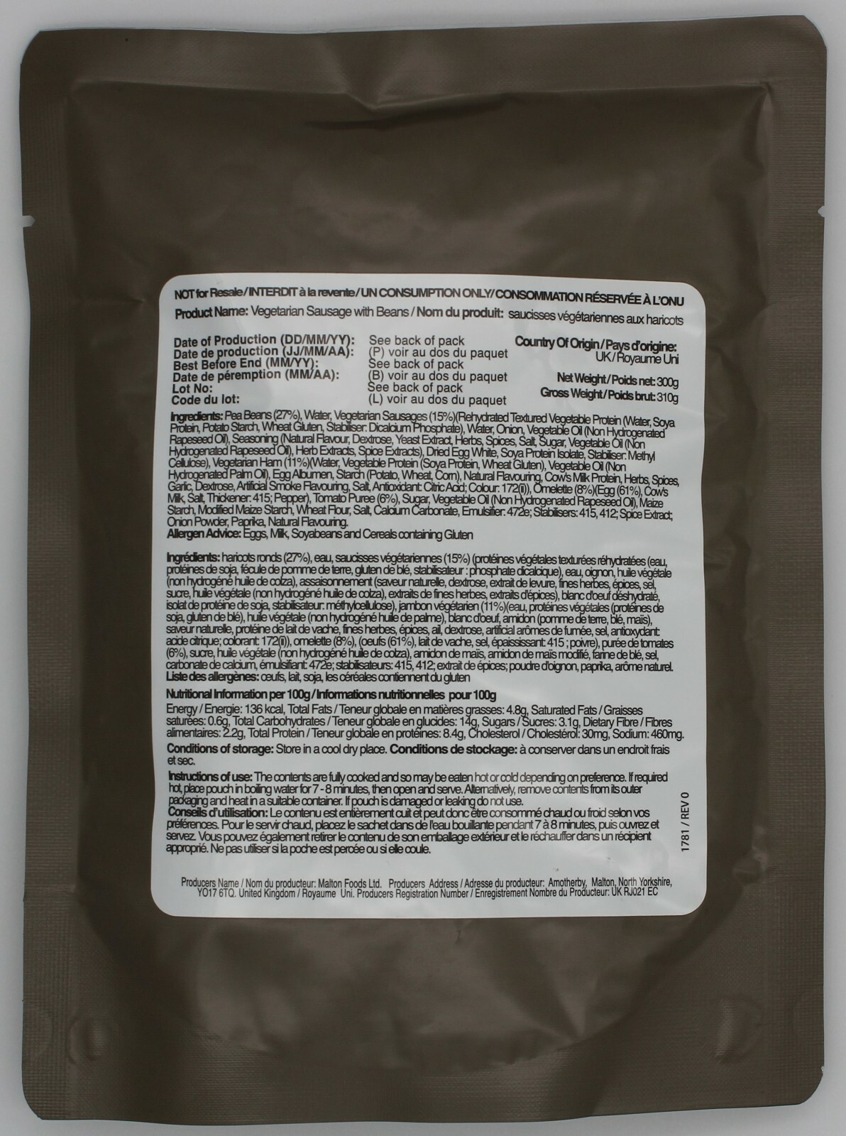 BRITISH ARMY MOD RATION PACKS MEALS MRE EMERGENCY FOOD SUPPLIES READY ...