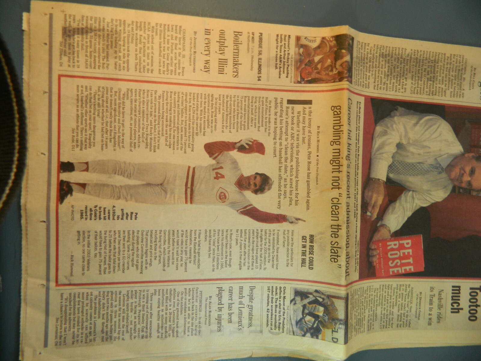 Pete Rose Cincinnati Reds St. Louis Newspaper "Wilted Rose" 2004 ...
