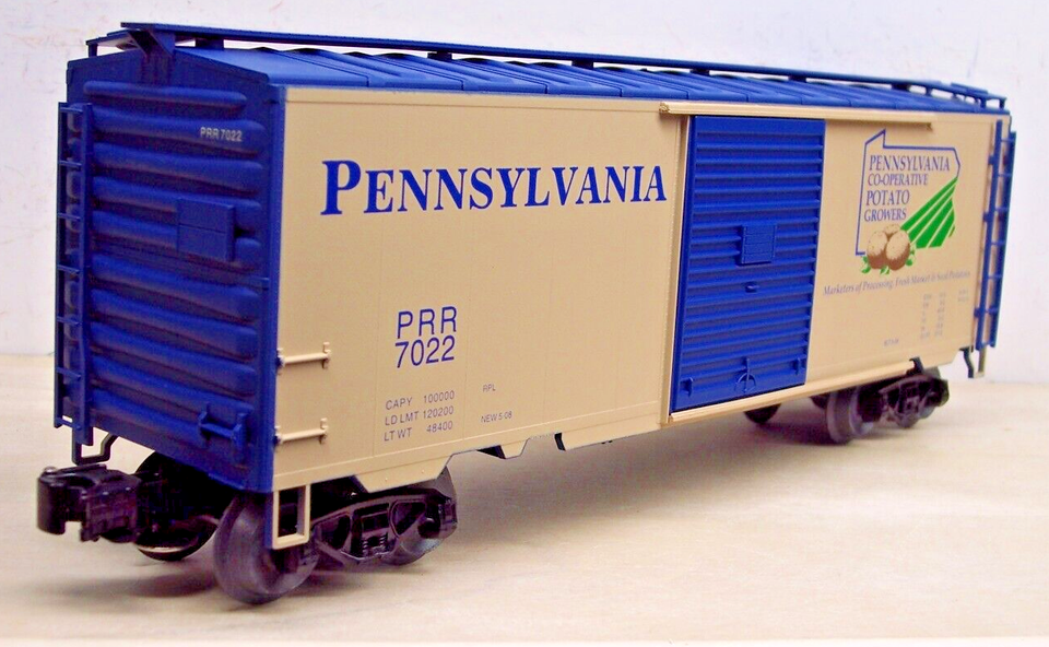 WEAVER O SCALE PRR PENNSYLVANIA POTATO GROWERS PS-1 40' BOX CAR 3 RAIL ...
