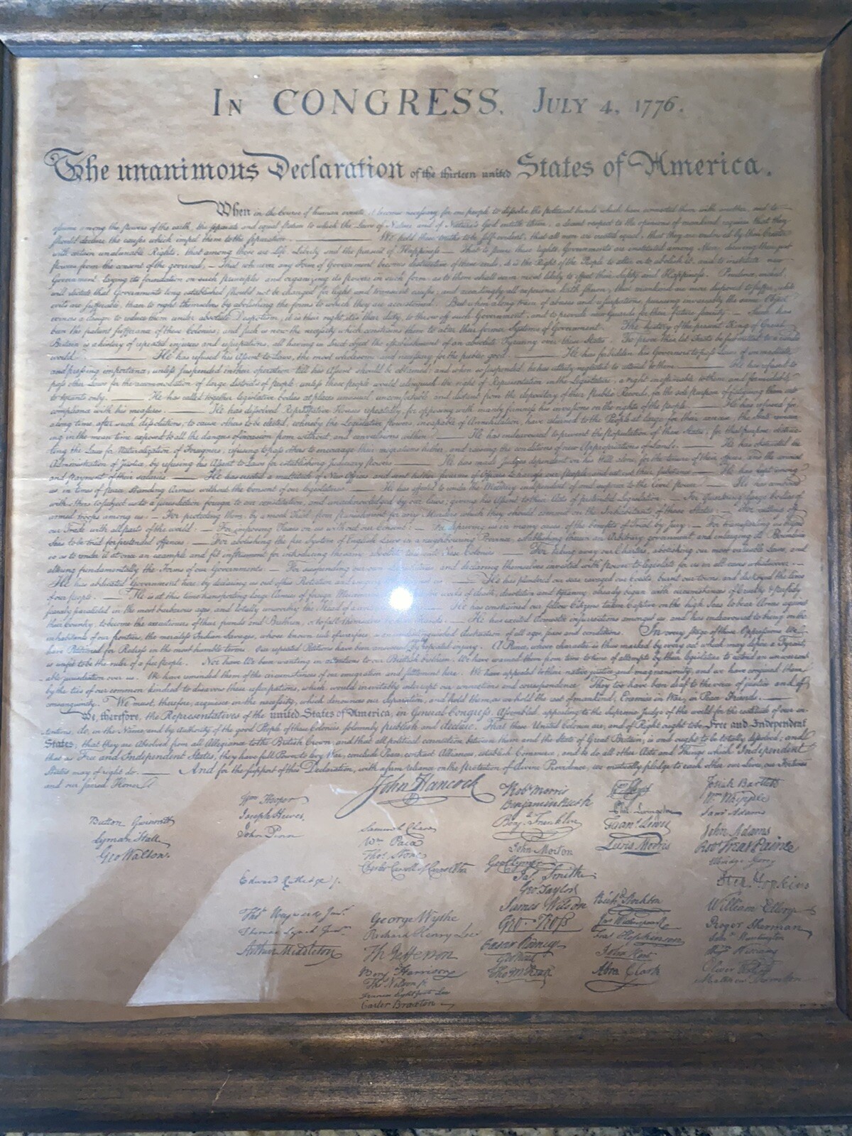 Antique Parchment Declaration Of Independence 15-1/2" x 13-1/2" | eBay