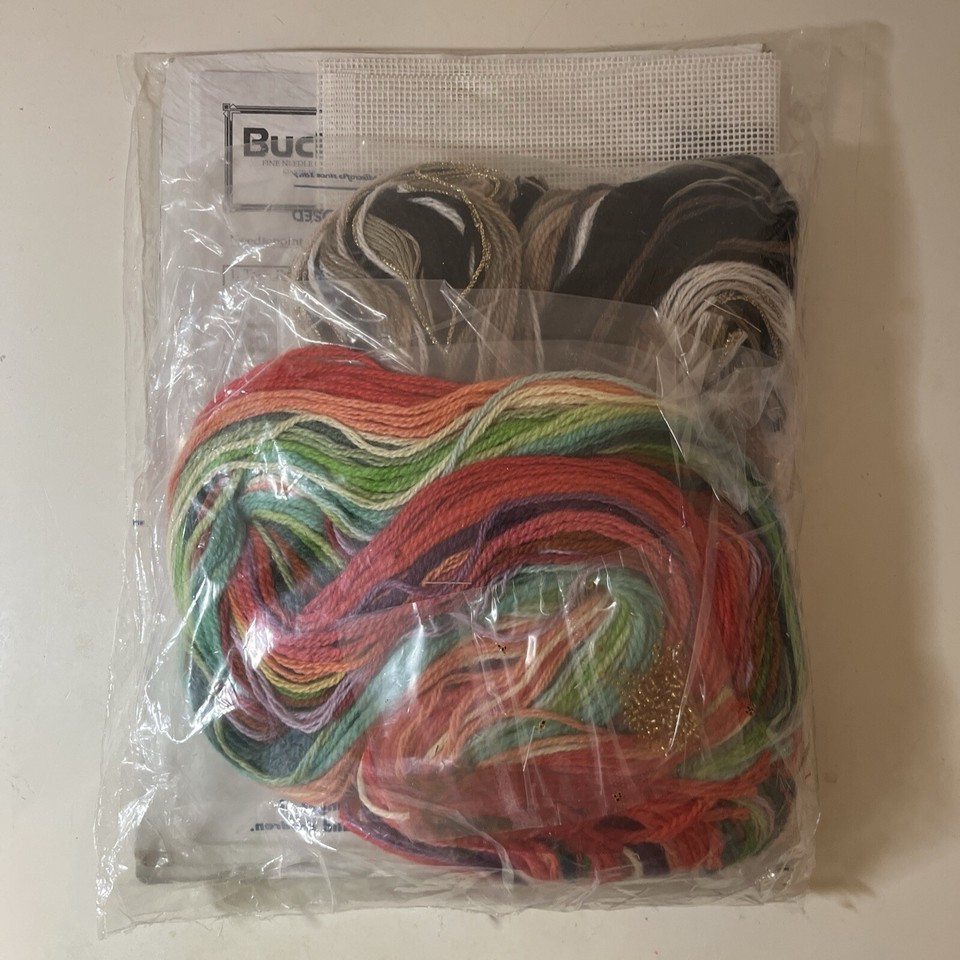 Bucilla Needlepoint Kit Oriental Crane Wool Yarn Bird 4756 10x18 Gold ...