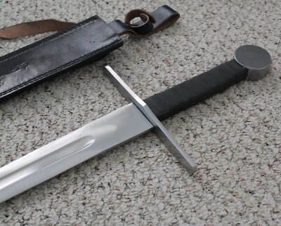 40” Medieval Longsword One Handed Full Tang Leather Handle Handforged ...