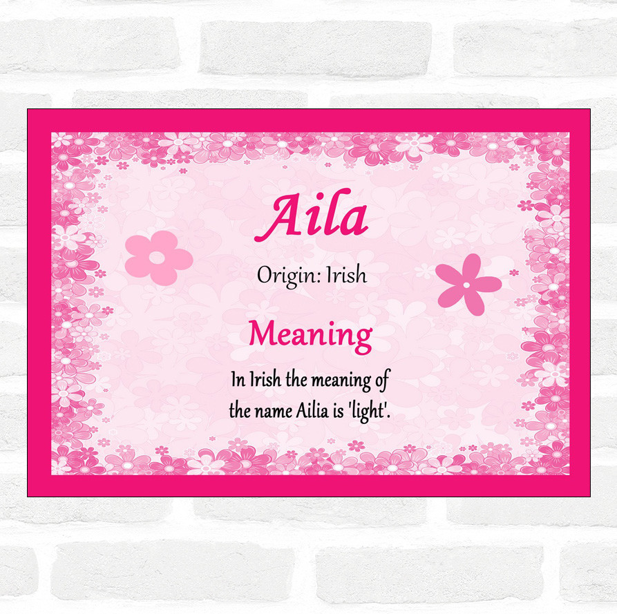 Aila Name Meaning Pink Certificate | eBay
