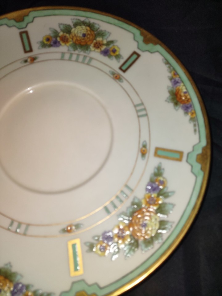 Antique Belleek Lenox Plate Hand Painted Raised Flowers & Inlay 10 3/4" Signed | eBay