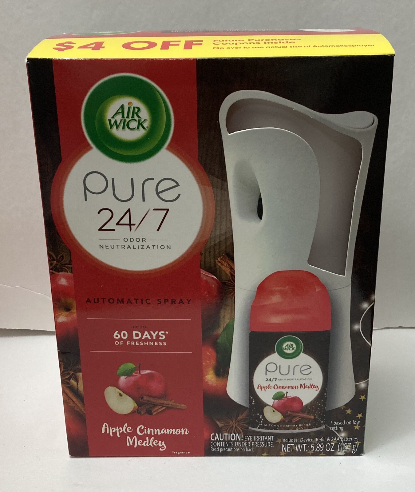 Air Wick Pure Automatic Spray Air Freshner Apple Cinnamon Medley With ...