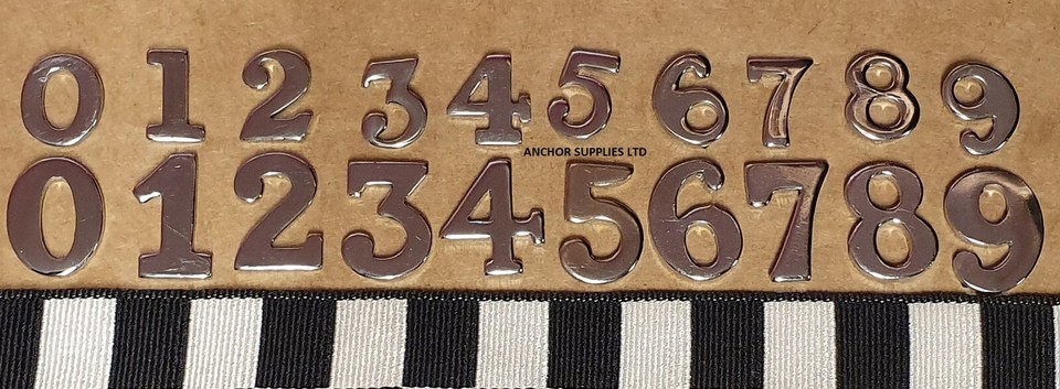 Ex Police Chrome Numbers Lapel Collar Numbers Epaulettes Uniform QTY 10 ...