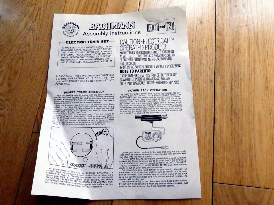 Bachmann Electric Train Track Set HO & N Assembly instructions ...
