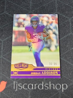 2023 Panini Plates & Patches Jordan Addison #168 RC Gold 33/35 K1 | eBay