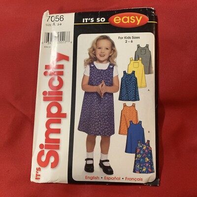 7056 Vintage Simplicity Sewing Pattern Girls Jumper Easy UNCUT Casual ...
