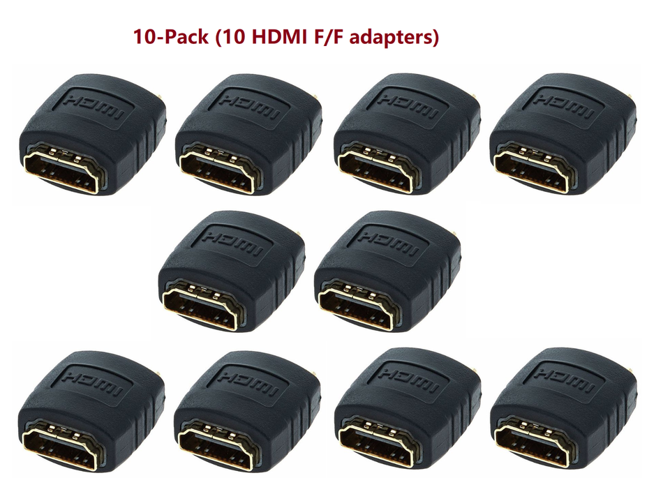 PTC 10-pack HDMI Female to Female Adapter Genders Changers Extenders ...