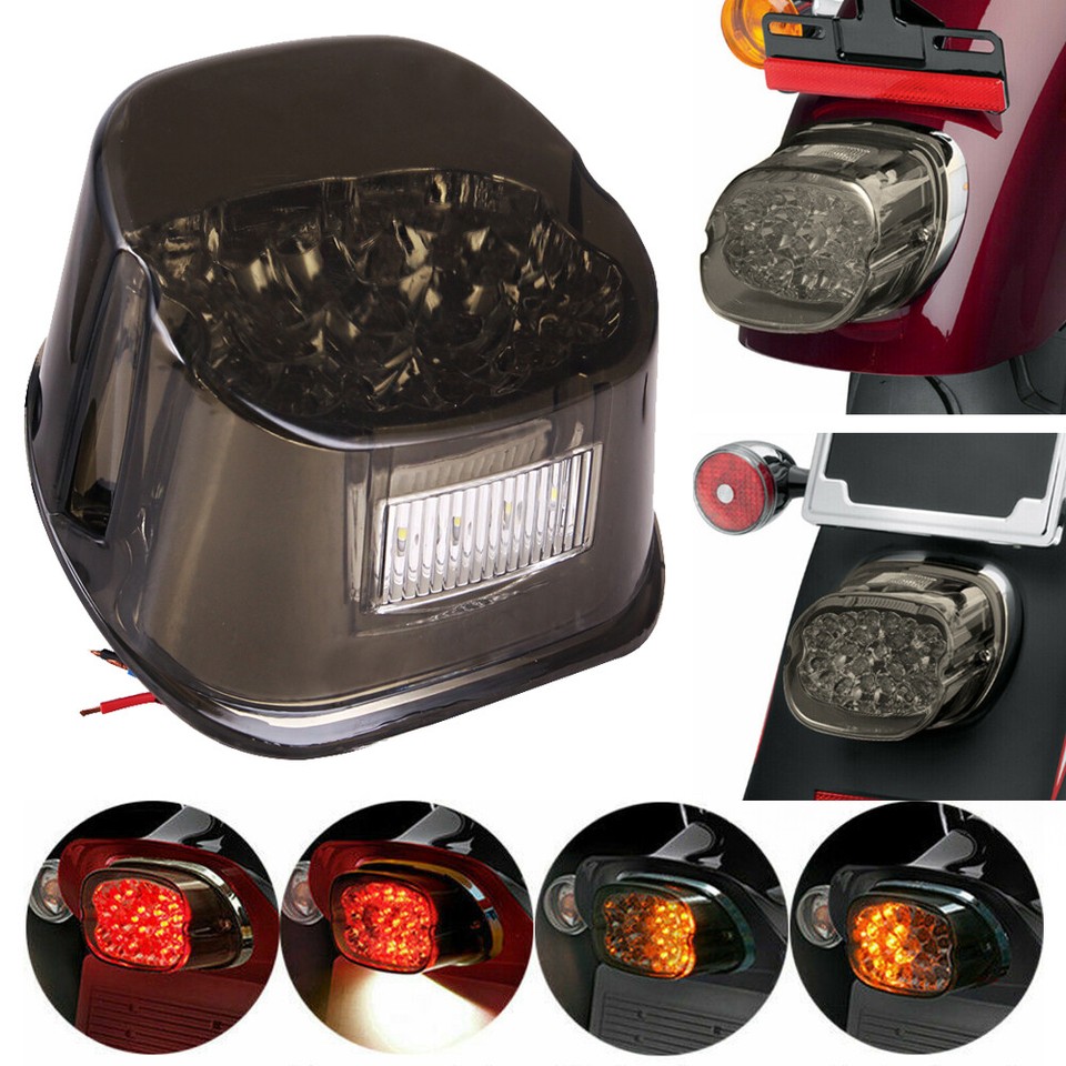 for Harley Tour Road King Electra Glide Dyna FXR Smoke LED Tail Light ...