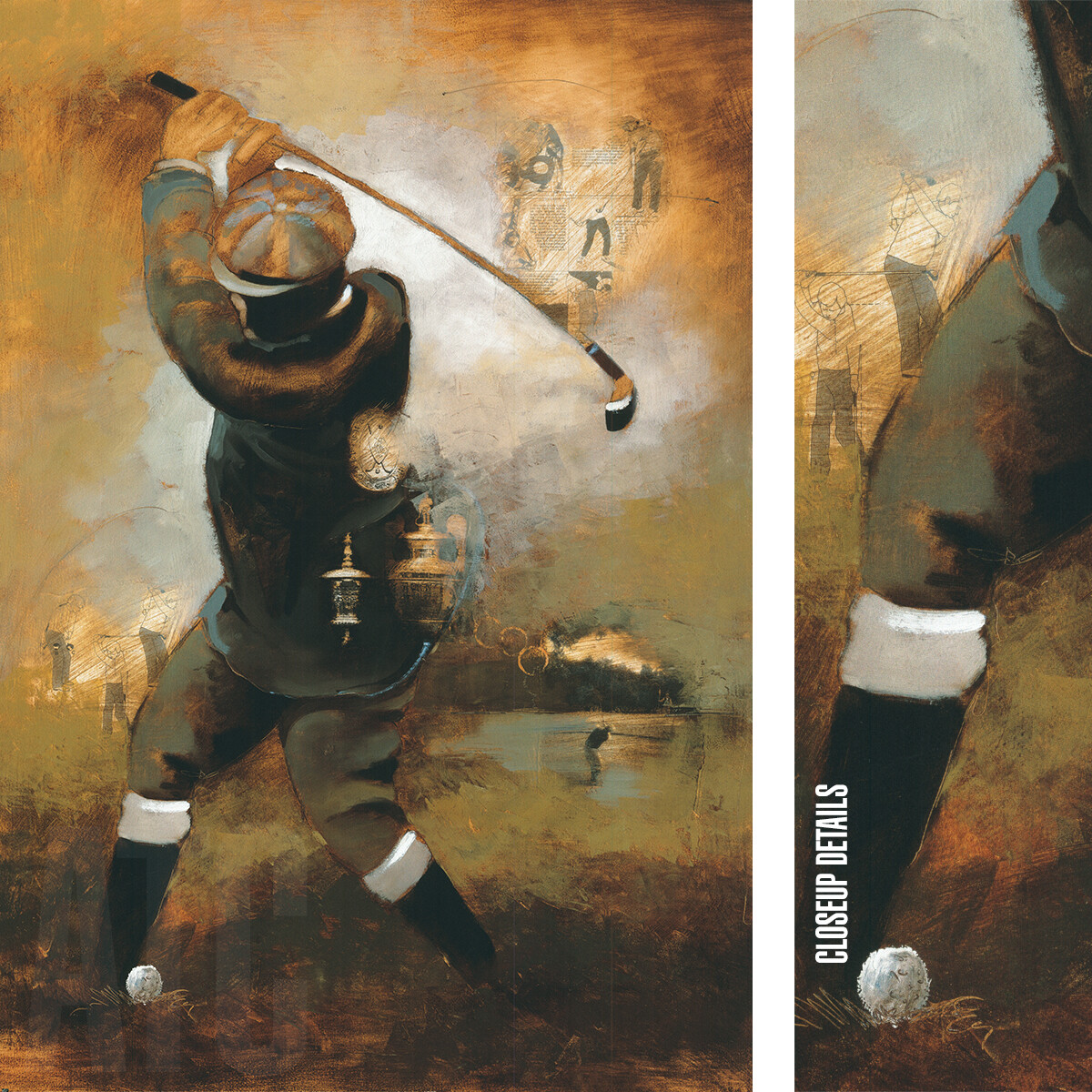 26W"x38H" LONG DRIVE by ROYA AZIM - GOLF CLUBHOUSE MASTERS PGA CHOICES ...