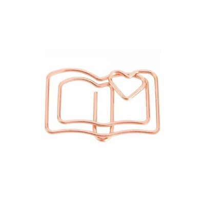 Metal Clip Book Heart Bookmark In Rose Gold | eBay