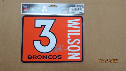NFL MULTI-USE DENVER BRONCOS #3 WILSON REMOVABLE AND REUSABLE DECAL NEW ...