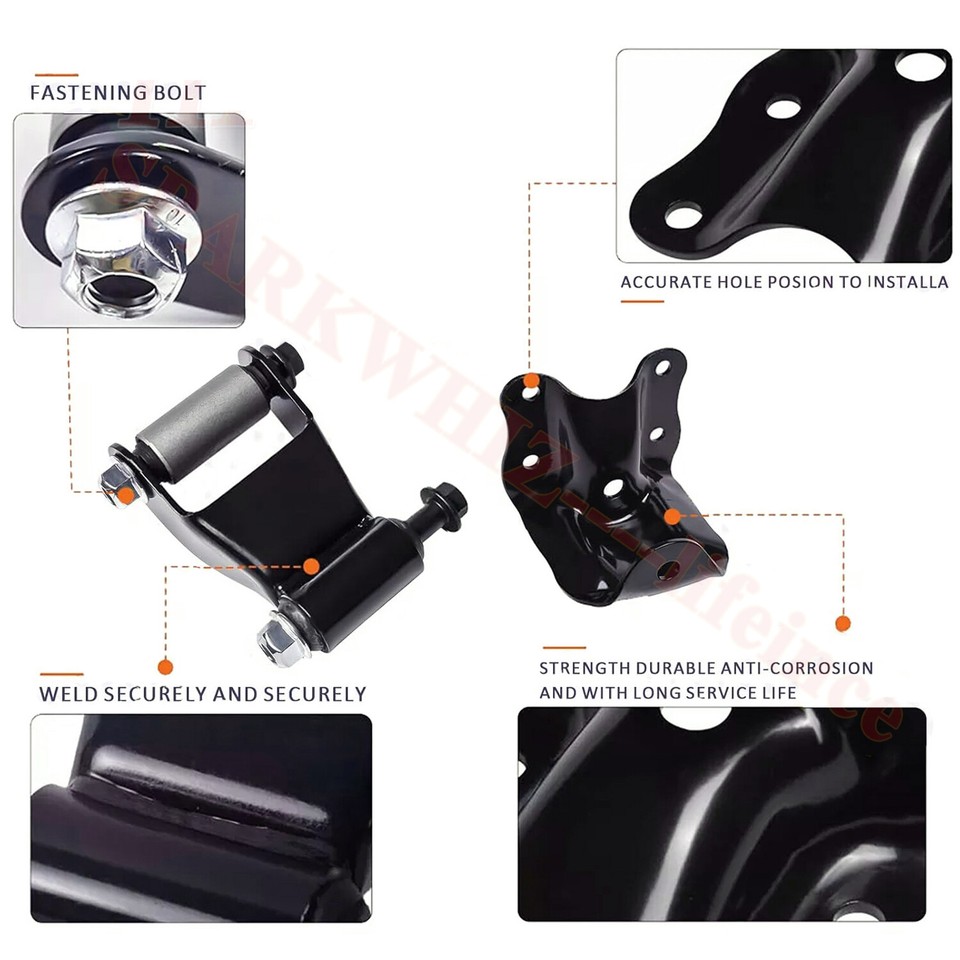 NEW Rear Leaf Spring Shackle Bracket Hanger Kit For Ford F150 F250 F350 ...