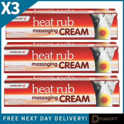 3 x HEAT RUB CREAM 70G FAST PAIN RELIEF RUB ACHES PAINS STIFFNESS ...