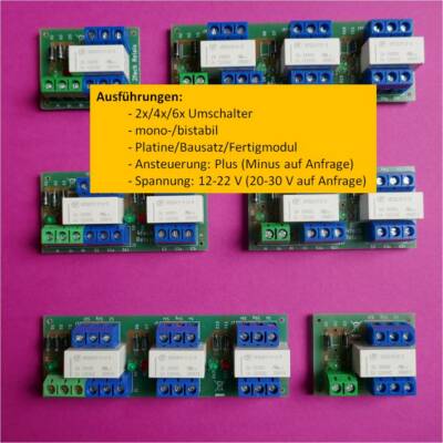 Fernschalter Universalrelais Relaisplatine Relais, monostabil bistabil ...