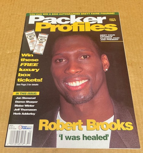 October 1997 Green Bay Packers "Packer Profiles" magazine Robert Brooks ...
