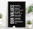 Our Values Wall Art Bussiness Core Values Office Decor Entrepreneur ...