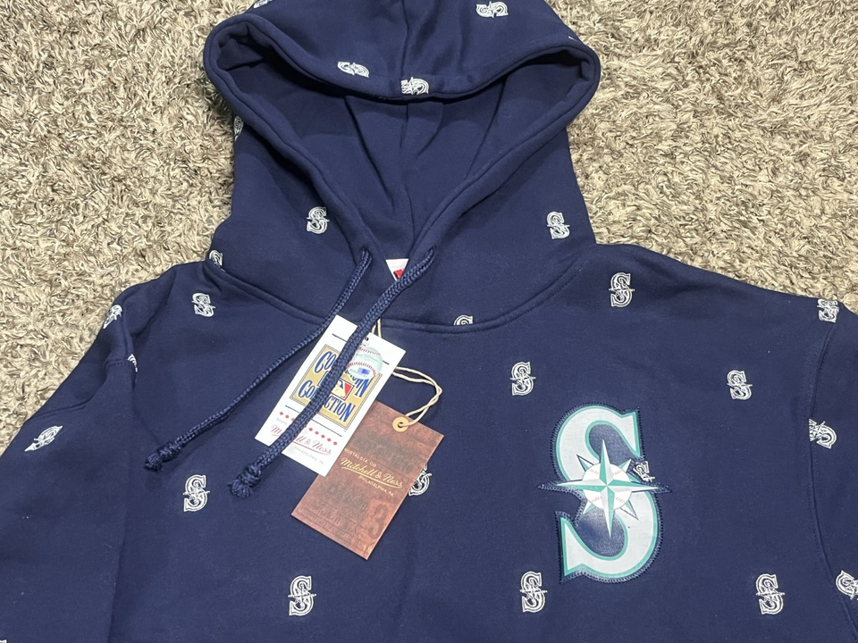 NEW Mitchell & Ness Seattle Mariners MLB Repeat Hoodie Logo Sweatshirt ...