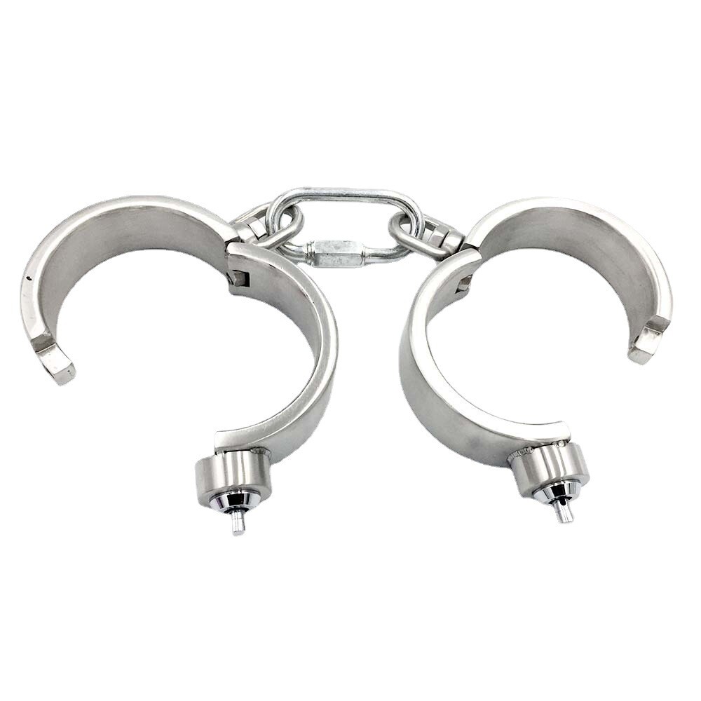 Stainless Steel Slave Handcuffs Restraint Rings Push Lock Ankle Cuffs ...