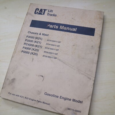 CAT P3000 P3500 PC4000 P4000 P5000 Forklift Parts Manual book catalog ...