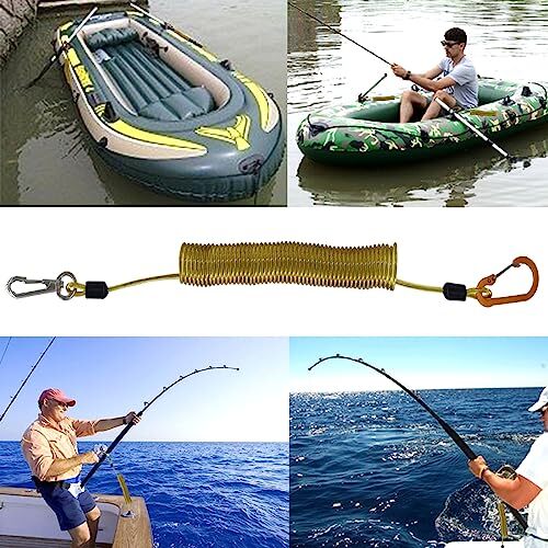 Fishing Lanyard, Heavy Duty Coiled Lanyards Stainless Steel Wire Inside ...