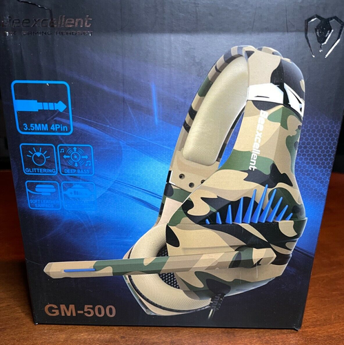 Beexcellent Pro Gaming Headset GM-500 Camouflage w/ Blue Spikes | eBay