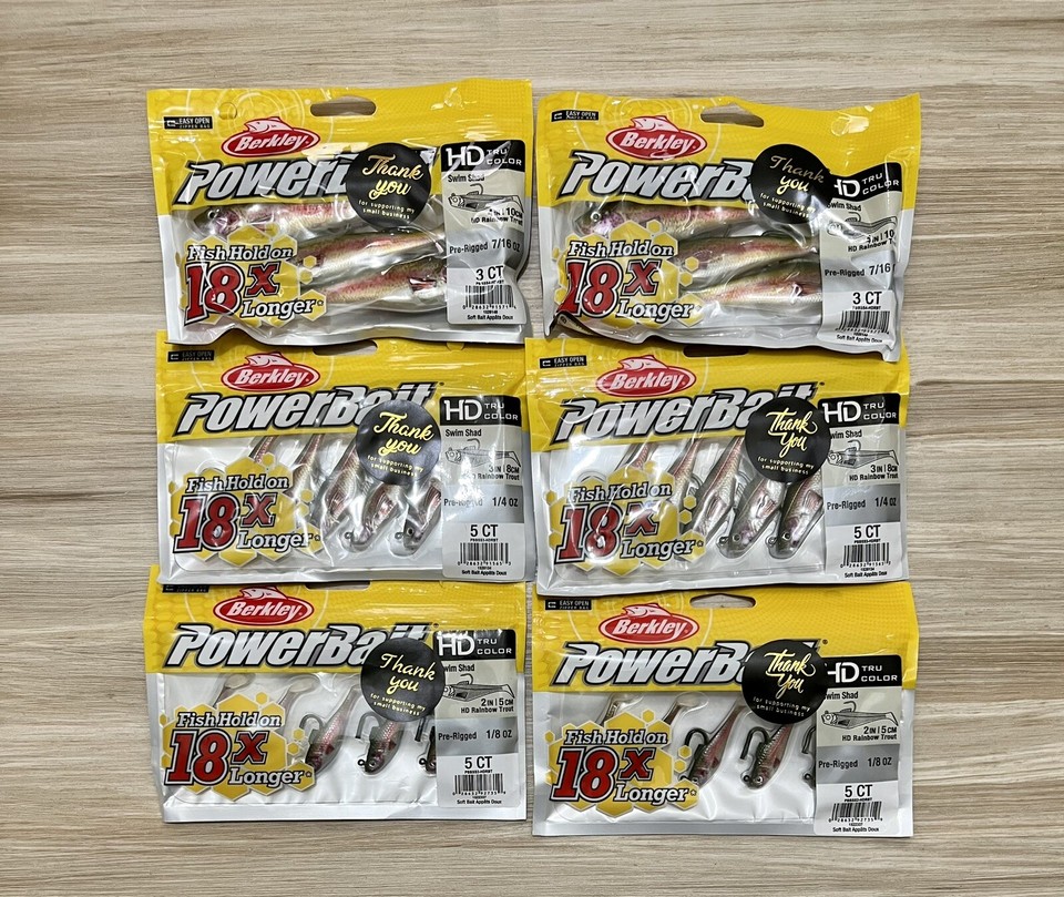 Berkley Power Bait (Lot Of 6) Pogy Swim Shad Swimbaits, Bass Free ...