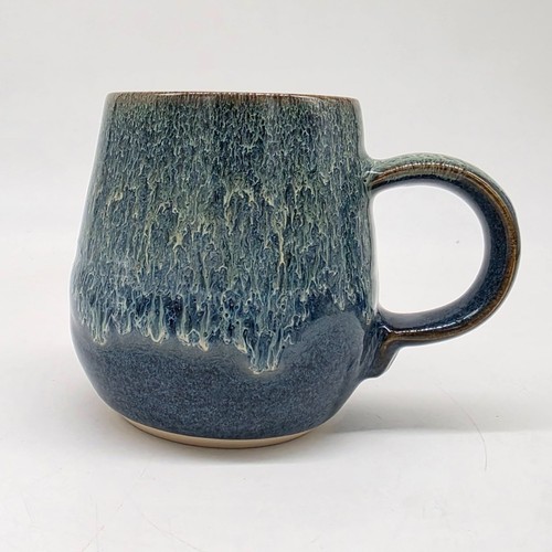 Handcrafted Ceramic Mug With Drip Glaze Finish In Blue & Green Tones ...