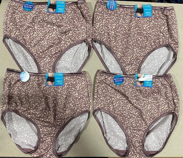 4 Pairs Vanity Fair Illumination Briefs 13109 CHAMPAGNE TOAST PRINT 6 7 ...