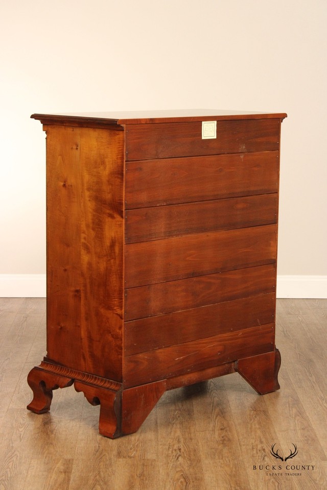 Gregg Perry Tiger Chippendale Style Maple Tall Chest | eBay