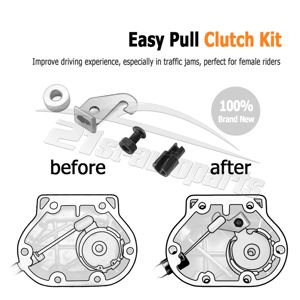 E-Z Easy Pull Clutch Kit For Harley Dyna Fat Bob Low Rider Wide Glide ...