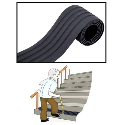 Grooved Floor Rubber Step Strip Safety Tread Stair Cover Elderly Non ...