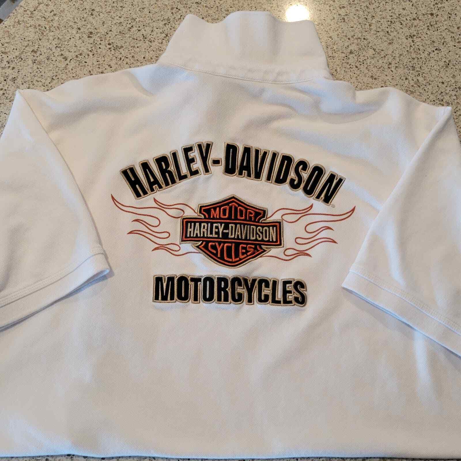 Harley Davidson Mens Flaming Bar Shield Embroidered G… - Gem