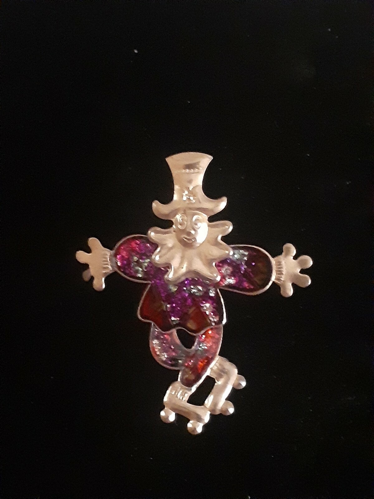 Vintage jointed/articulated Jester in skates pin/broo… - Gem