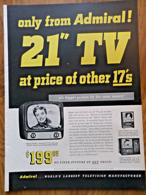 1952 TV Television Ad Model Number 121DX11 21" TV | eBay