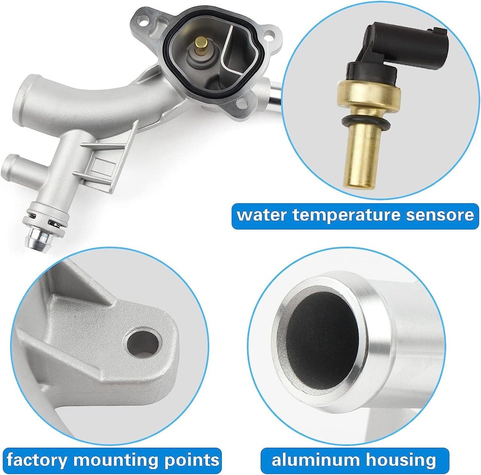 Engine Coolant Water Outlet w/ Sensor Fit Cruze Chevy Sonic Buick Trax ...
