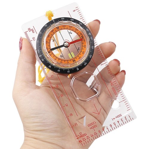 Multi-function Acrylic Orienteering Navigation Scale Map Ruler Compass ...