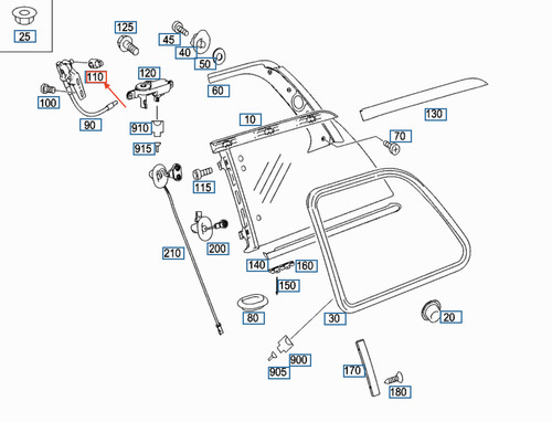 NEW MERCEDES-BENZ GL X164 REAR SIDE WINDOW BEARING A2516700020 ORIGINAL ...