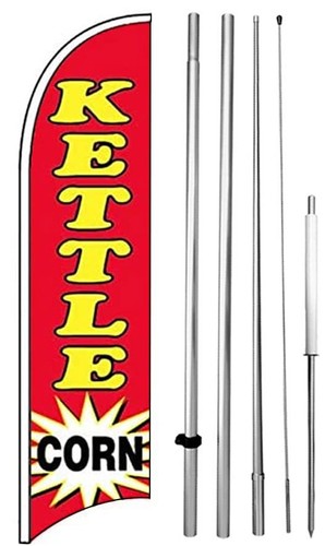 Kettle Corn Windless Feather Swooper Flag Banner Sign 15' Tall Kit rb-h ...