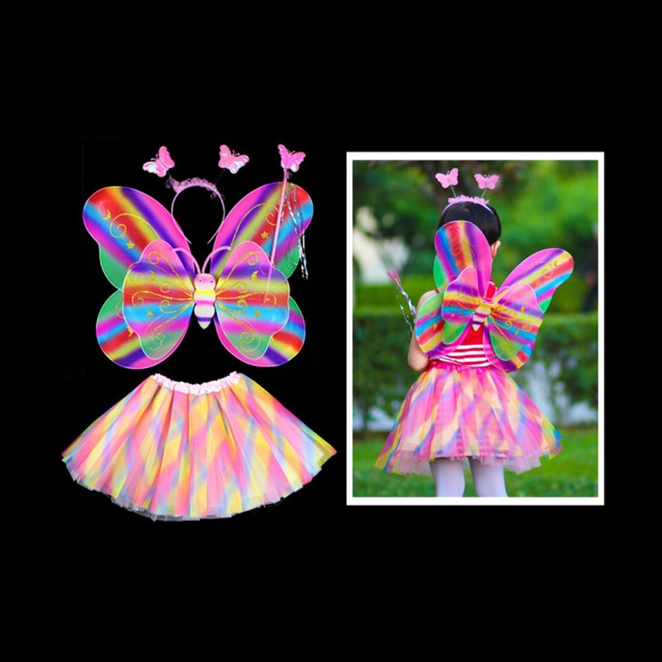4 pezzi farfalla costume per bambini ragazze fata ala farfalla con ...