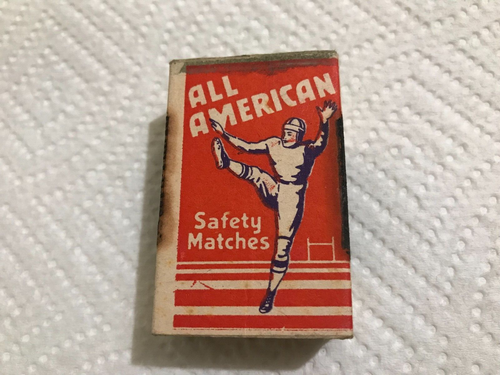 Old Vintage Matchbook All American Football Themed Safety Matches ...