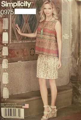 Simplicity 1465 Pattern Skirts 2 Lengths UNCUT Sizes 6-8-10-12-14/14-16 ...